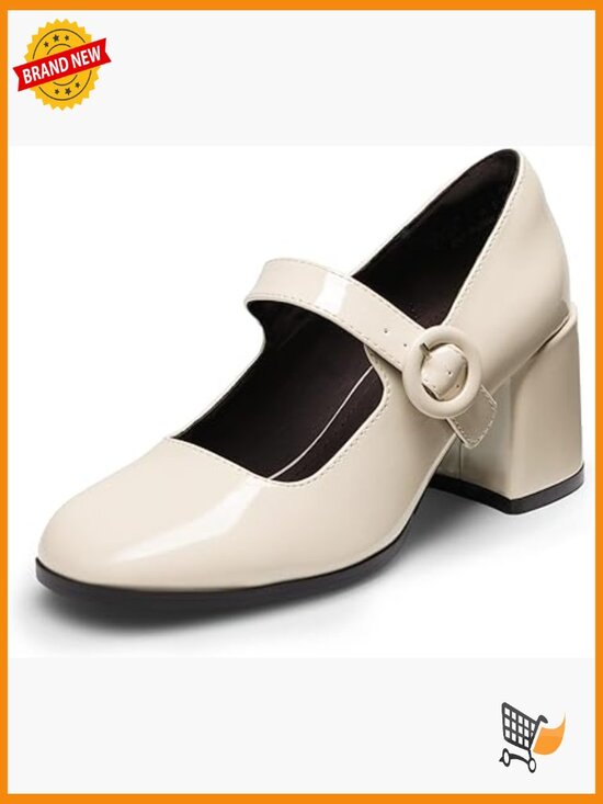 Shoes | Mary Jane Pumps With Chunky Block Heel Adjustable Strap Patent ...